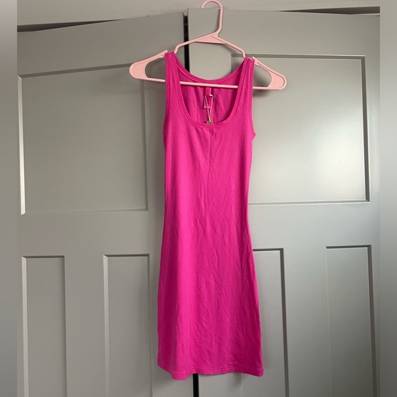 SKIMS | Dresses | Skims Hot Pink Ribbed Dresss | Poshmark